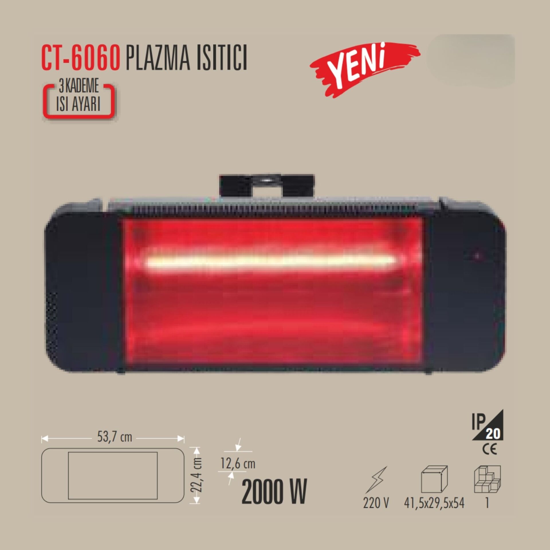 CATA Plazma Isitici 3 Kadem Isi Ayarli CT-6060