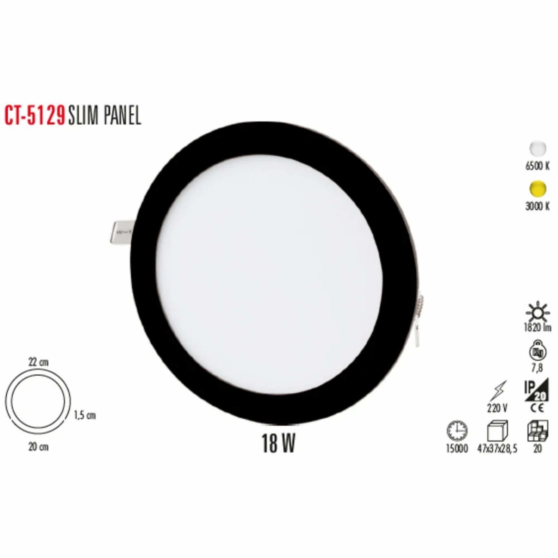 Cata 18 Watt Panel Led CT-5129 Siyah Kasa